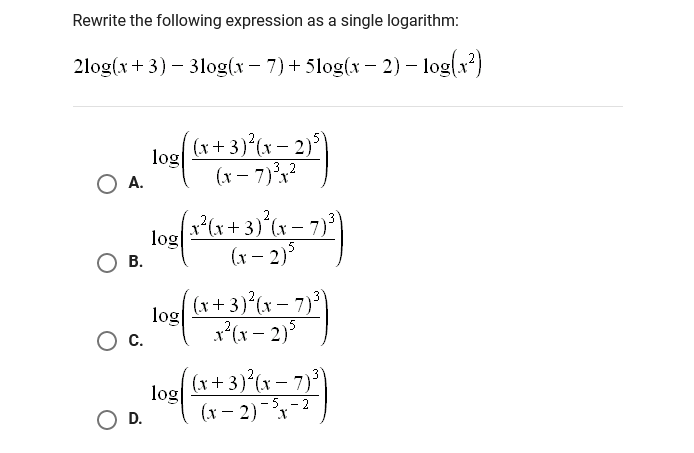 Solved Rewrite the following expression as a single | Chegg.com