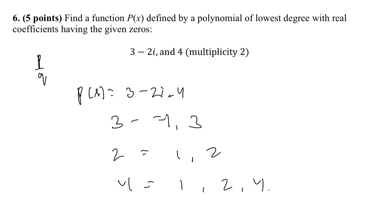 Solved 6 5 Points Find A Function Px Defined By A 