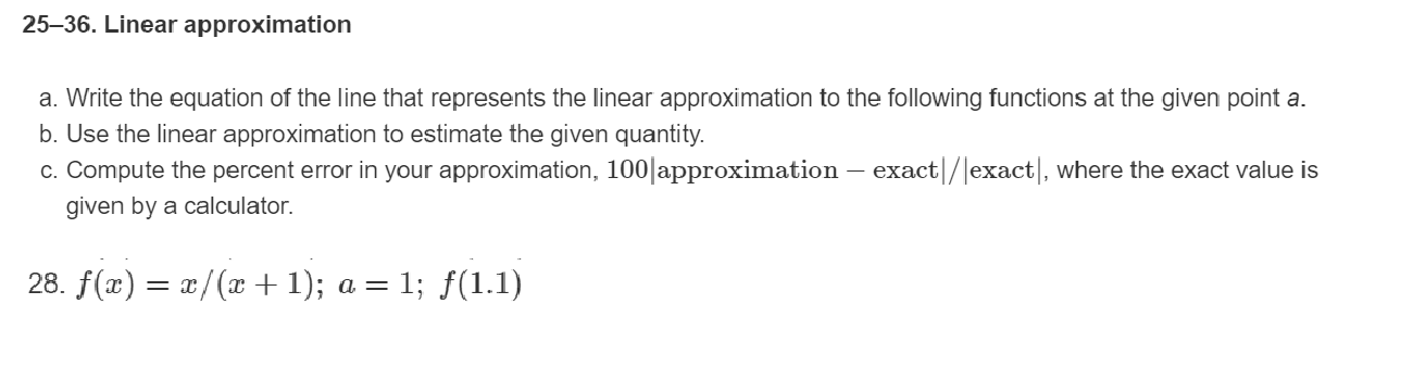 Solved 25-36. Linear approximation a. Write the equation of | Chegg.com