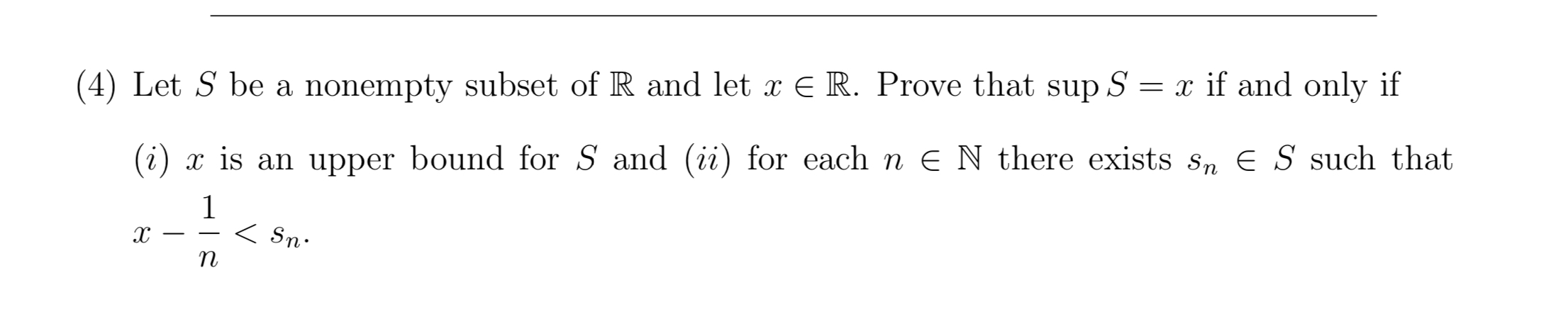 Solved (4) Let S be a nonempty subset of R and let x∈R. | Chegg.com Solved (4) Let S be a nonempty subset of R and let x∈R. | Chegg.com