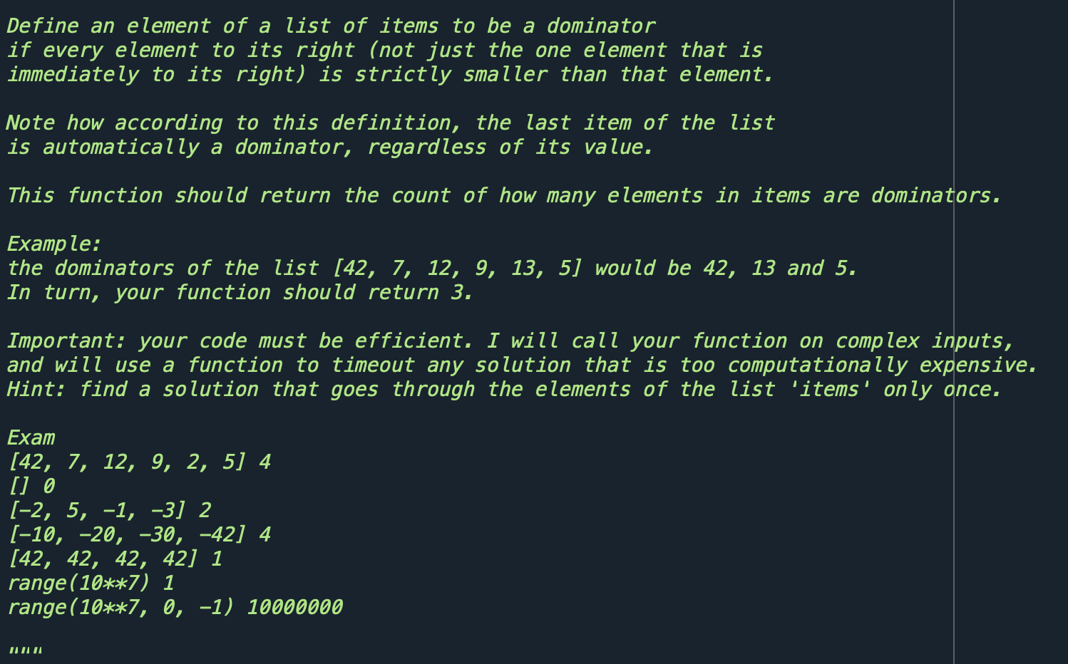 Solved Define an element of a list of items to be a | Chegg.com