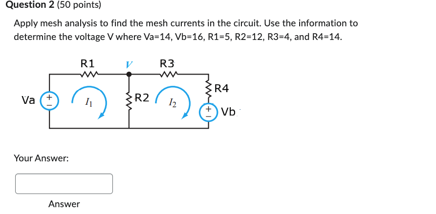 Solved Question 2 (50 ﻿points)Apply mesh analysis to find | Chegg.com