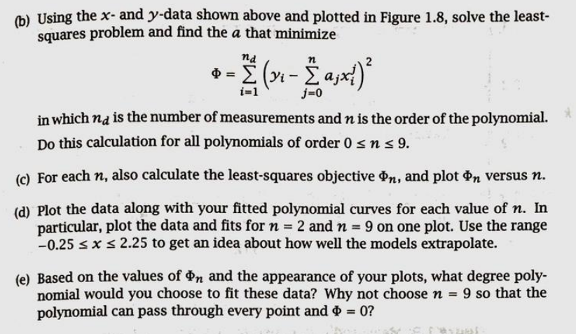 Exercise 1.21: Fitting and overfitting functions with | Chegg.com