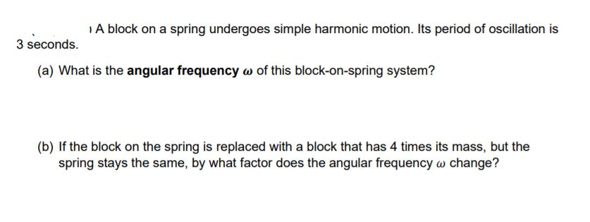 Solved A block on a spring undergoes simple harmonic motion. | Chegg.com