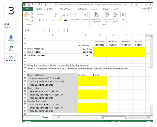 Solved ? Basic variance analysis for direct materials, | Chegg.com