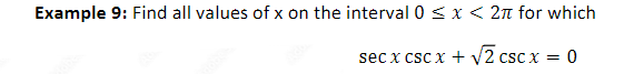 Solved Example 9: Find all values of x on the interval | Chegg.com