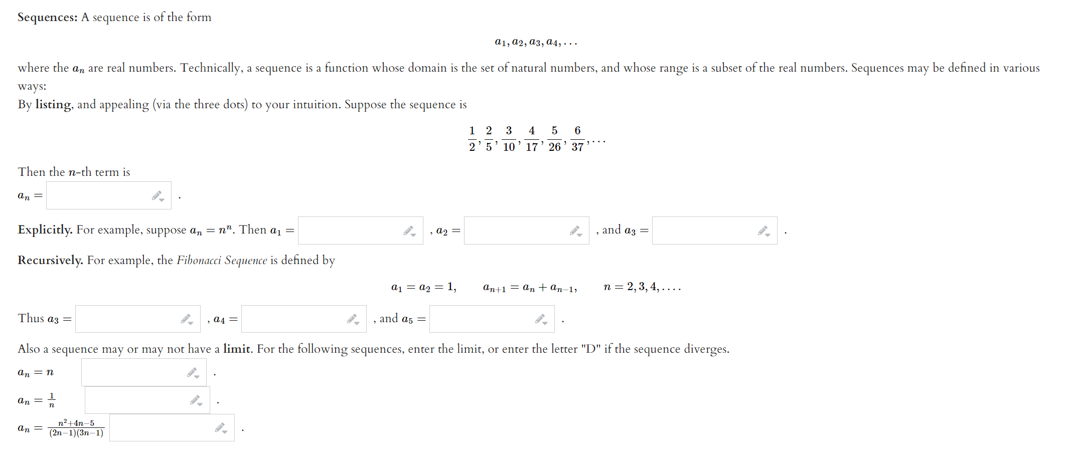 Solved Sequences: A sequence is of the form a1,a2,a3,a4,… | Chegg.com