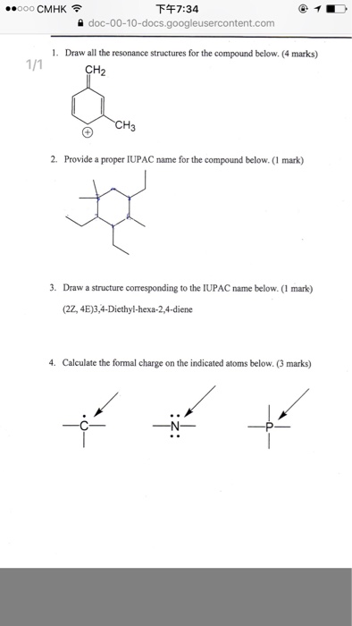 Solved Draw all the resonance structures for the compound | Chegg.com