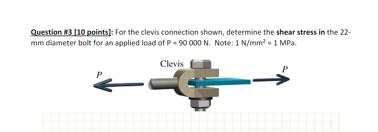 Solved Question #3 (10 points]: For the clevis connection | Chegg.com