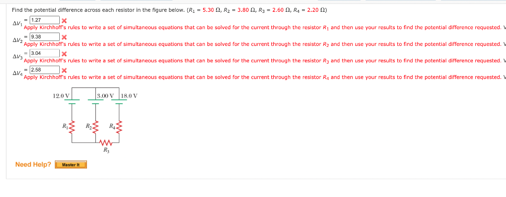 Solved Find the potential difference across each resistor in | Chegg.com
