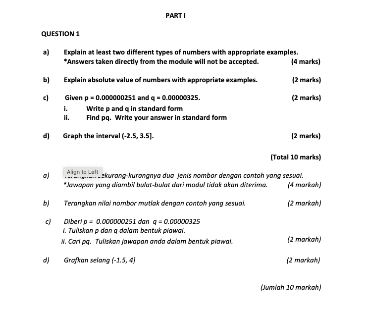 Solved PARTI QUESTION 1 a) Explain at least two different | Chegg.com