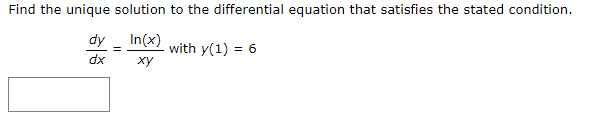 Solved Find the unique solution to the differential equation | Chegg.com