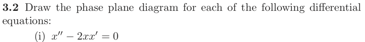 Solved 3.2 Draw the phase plane diagram for each of the | Chegg.com