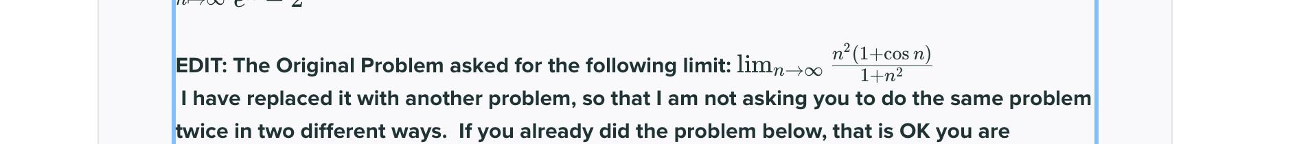 Solved EDIT: The Original Problem asked for the following | Chegg.com