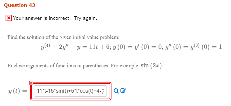 Solved Find the solution of the given initial value problem. | Chegg.com