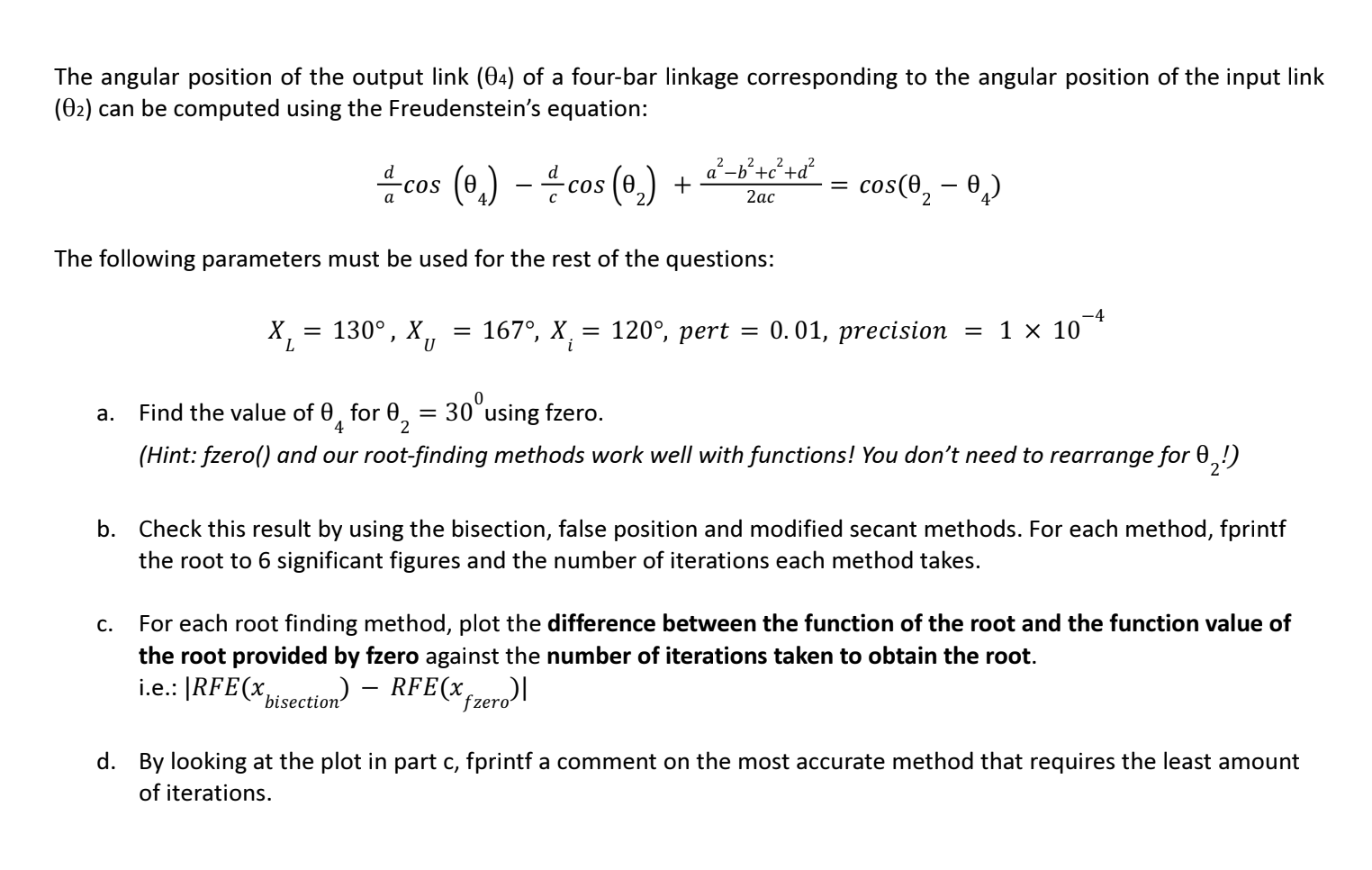 Solved A four-bar linkage system is shown below. The first | Chegg.com