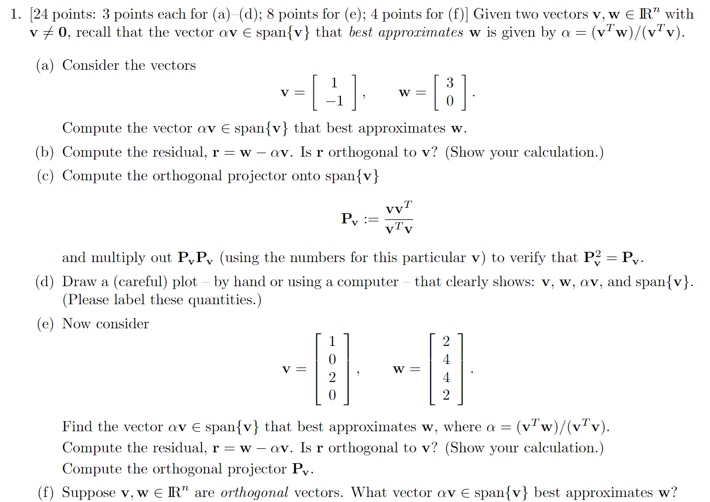 Solved 1. [24 points: 3 points each for (a)-(d); 8 points | Chegg.com