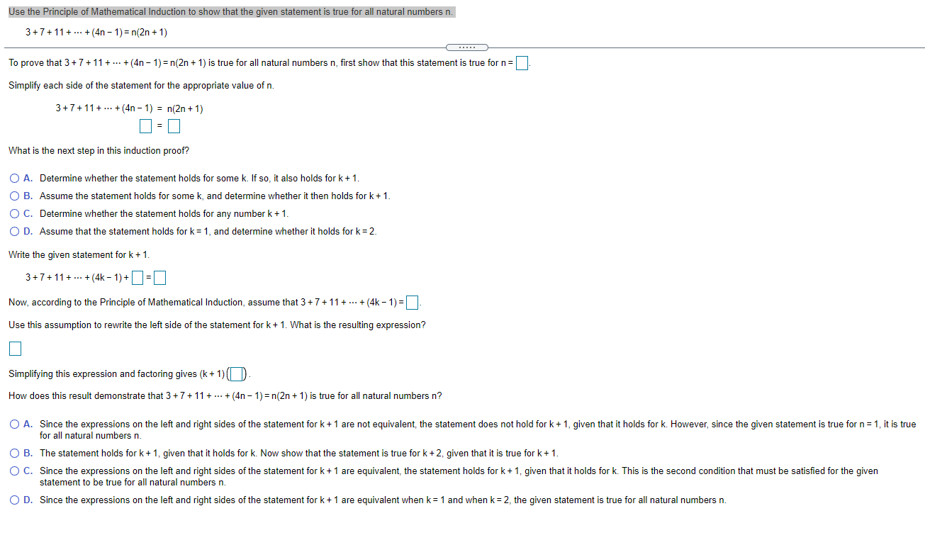 Solved Use the Principle of Mathematical Induction to show | Chegg.com