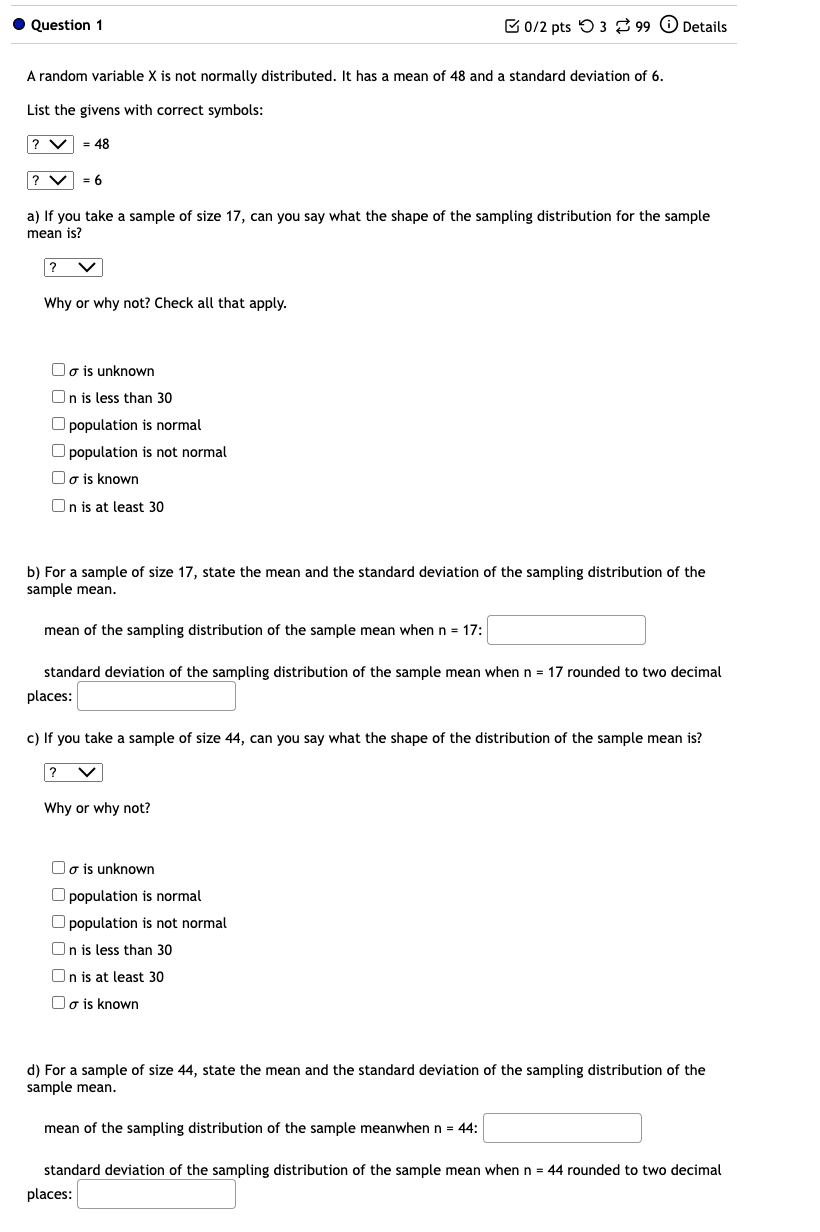 Solved Question 1A random variable x is not normally | Chegg.com Solved Question 1A random variable x is not normally | Chegg.com