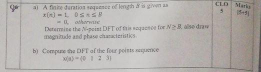 Solved 26 CLO 5 Marks 15-51 a) A finite duration sequence of | Chegg.com