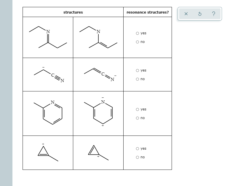 Solved Decide Whether Each Row Is A Set Of Resonance