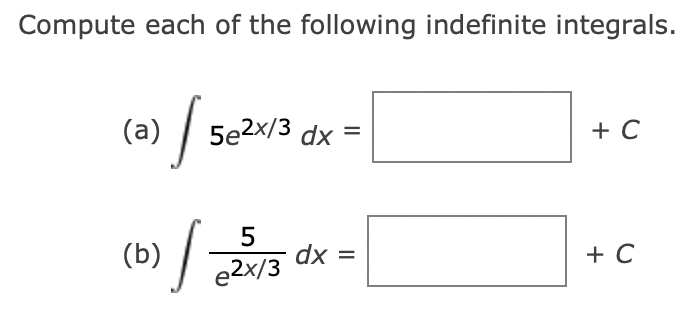 Solved Compute each of the following indefinite integrals. ( | Chegg.com