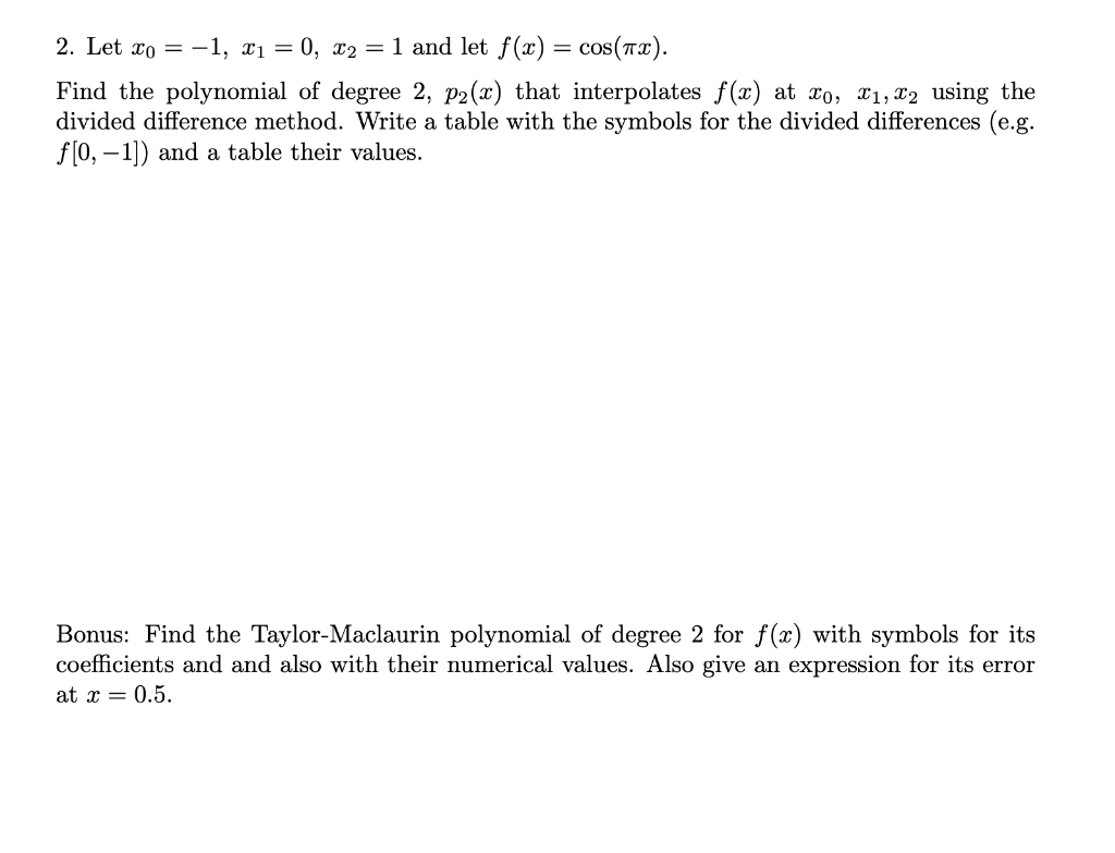 Solved 5. Express the error of the interpolation polynomial | Chegg.com