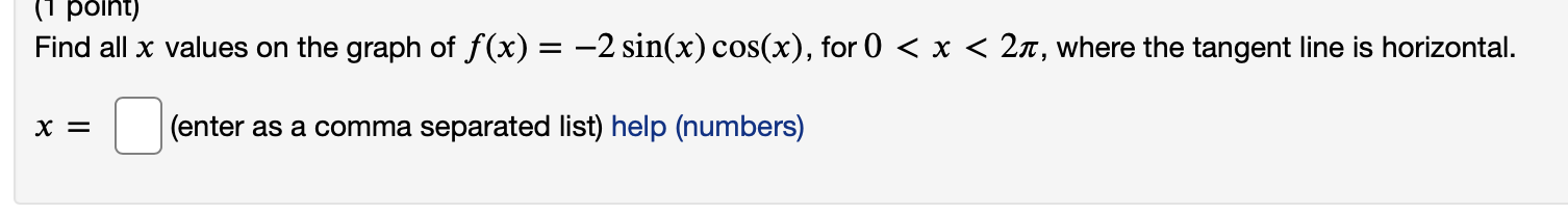 Solved Find all x values on the graph of | Chegg.com