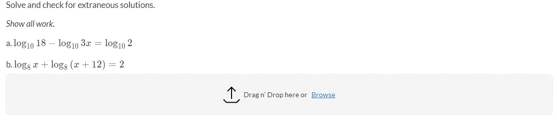 Solved Solve and check for extraneous solutions. Show all | Chegg.com