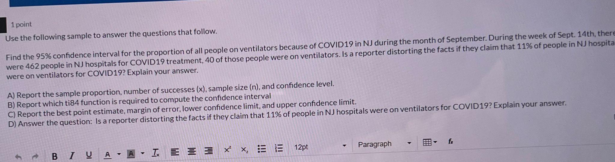 Solved 1 point Use the following sample to answer the | Chegg.com
