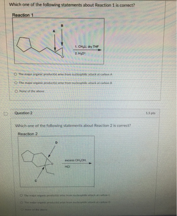 Solved Which One Of The Following Statements About Reaction