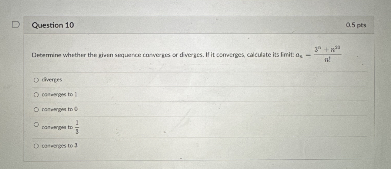 Solved Determine whether the given sequence converges or | Chegg.com