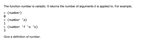 Solved The function number is variadic. It returns the | Chegg.com