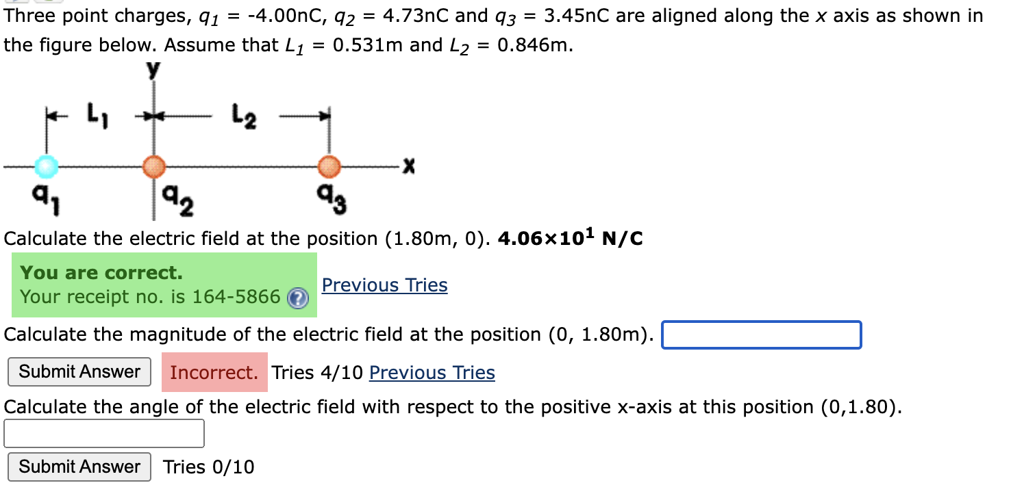 Solved Three point charges, q1 = -4.00nC, q2 = 4.73nC and q3 | Chegg.com