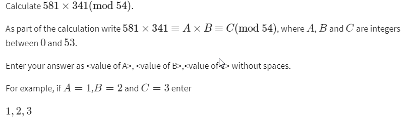 Calculate 581\times 341(mod 54). ﻿As part of the | Chegg.com