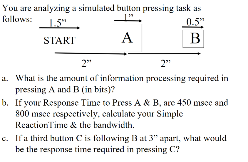 You are analyzing a simulated button pressing task as | Chegg.com