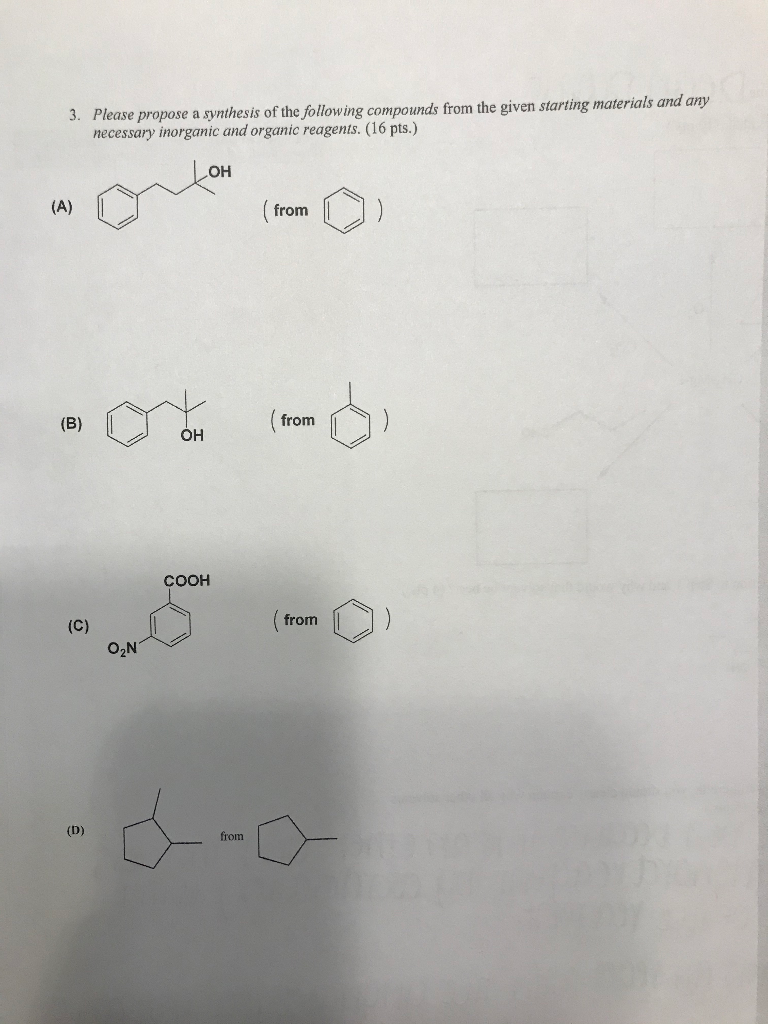 Solved Please propose a synthesis of the following compounds | Chegg.com