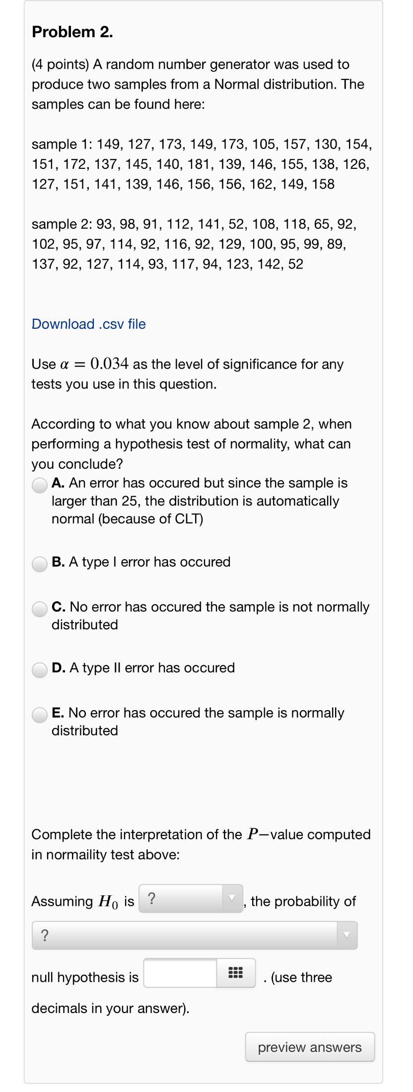 Solved "","Sample_1","Sample_2" "1","149",93 "2","127",98 "3 | Chegg.com
