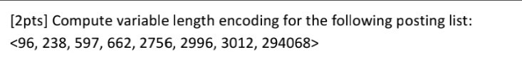 Solved [2pts] Compute variable length encoding for the | Chegg.com