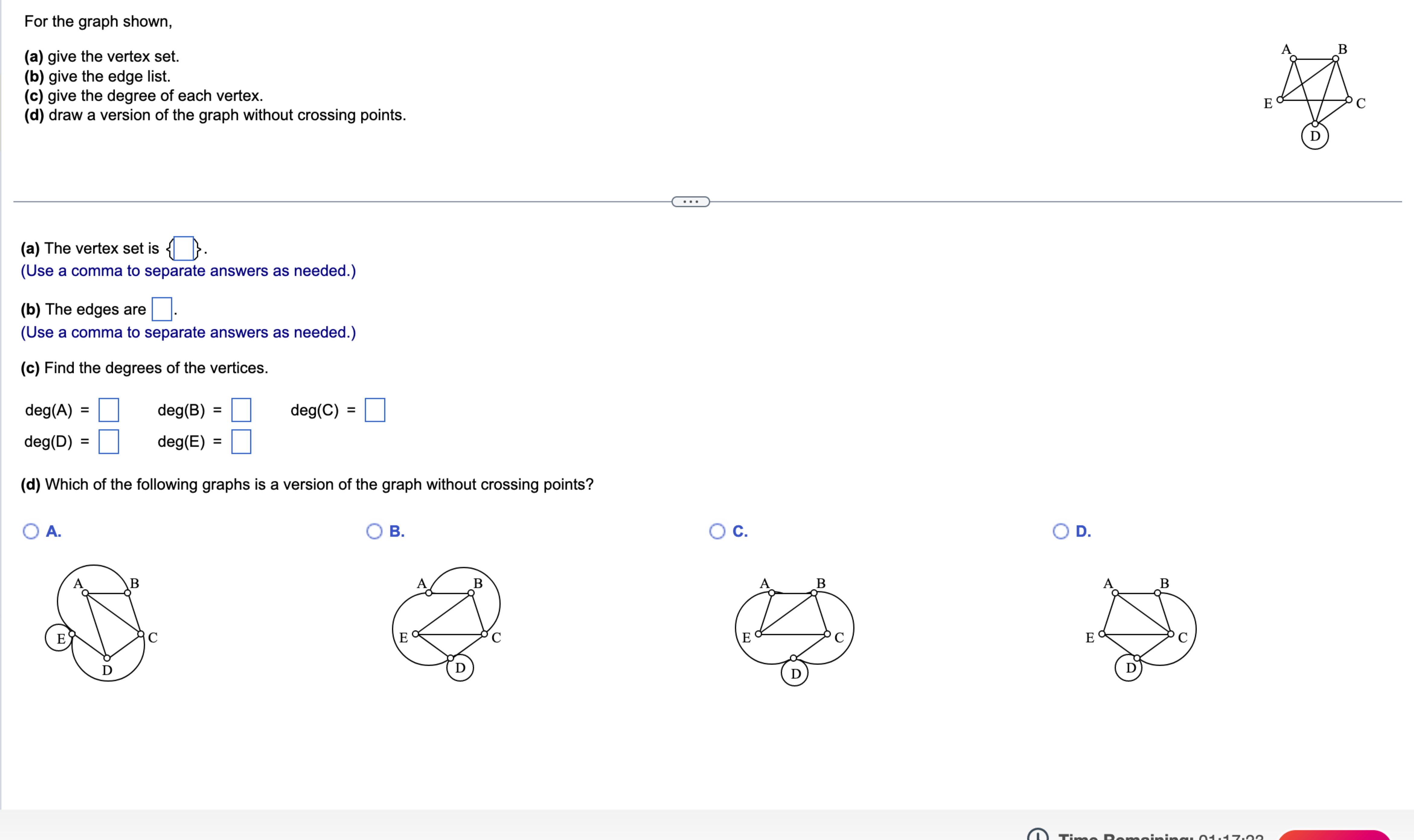 Solved For the graph shown,(a) ﻿give the vertex set.(b) | Chegg.com