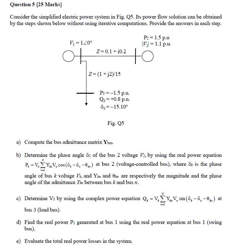 Solved Question 5 [25 Marks) Consider the simplified | Chegg.com