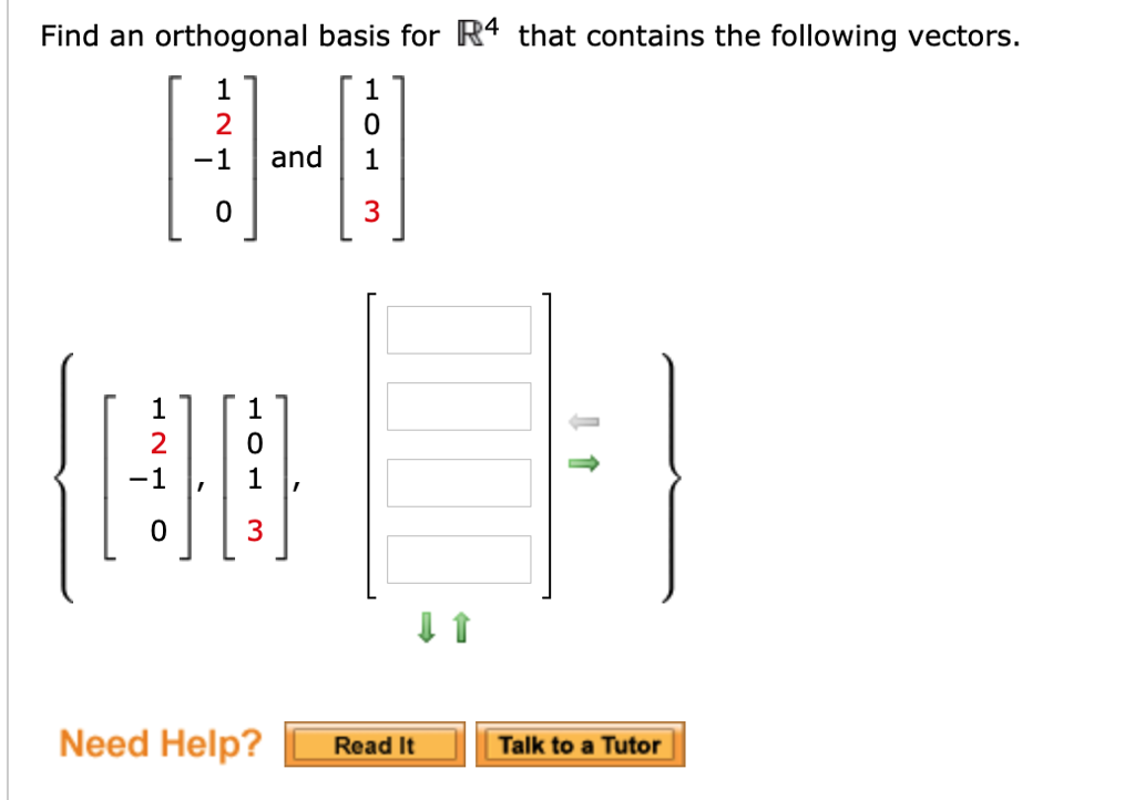 Solved Find an orthogonal basis for R4 that contains the | Chegg.com