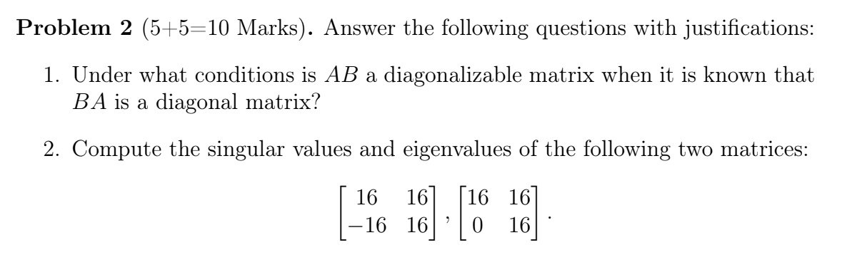 Solved Problem 2 (5+5=10 Marks). Answer the following | Chegg.com