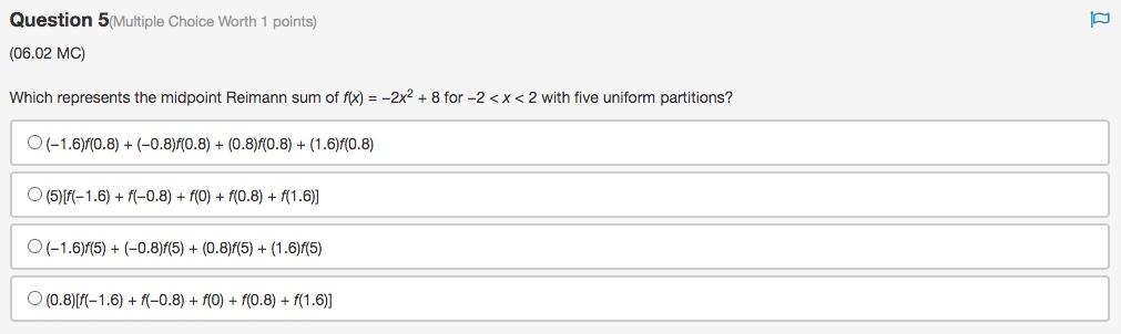 Solved Question 1(Multiple Choice Worth 1 points) (06.02 MC) | Chegg.com