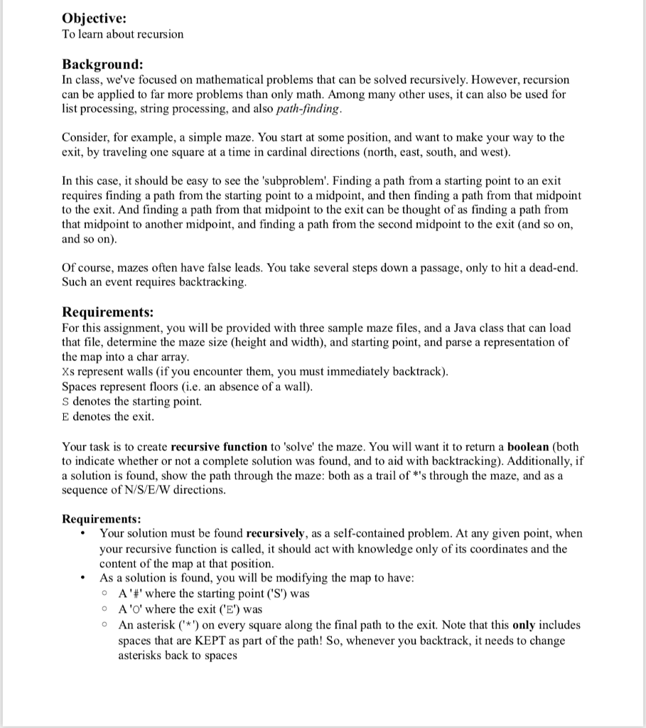 Solved Objective: To learn about recursion Background: In | Chegg.com
