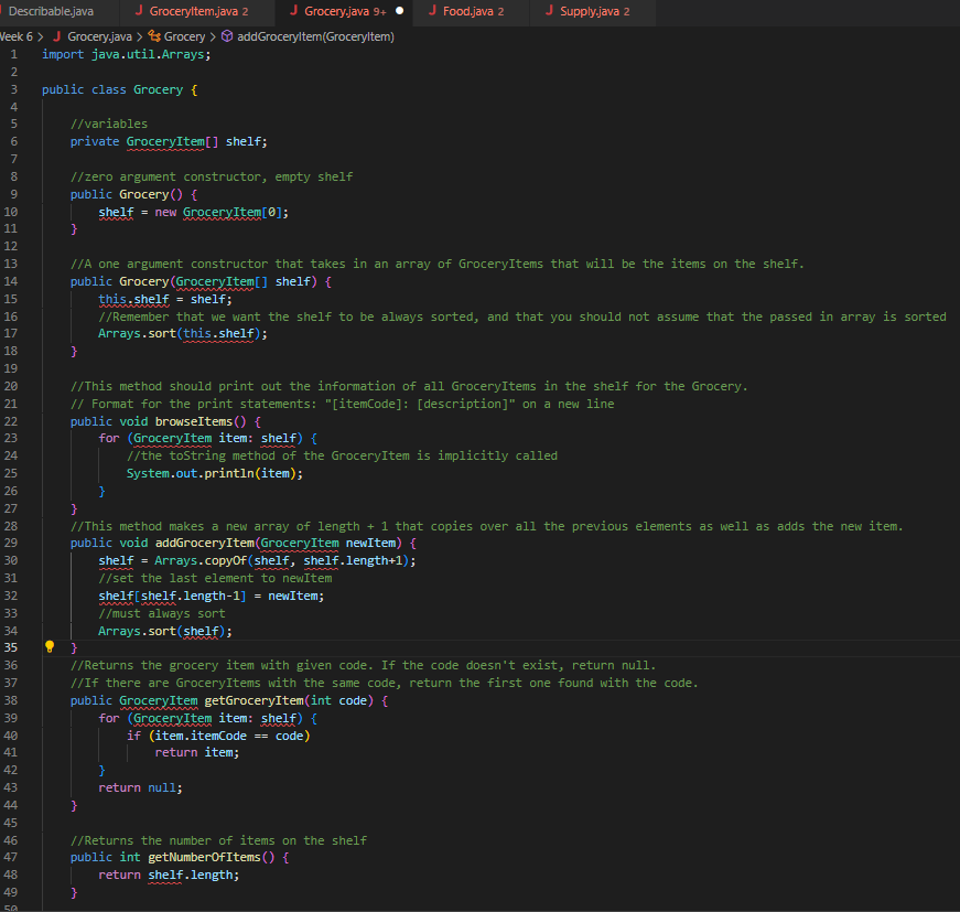 Solved Homework 06 - Grocery Store Problem Description | Chegg.com