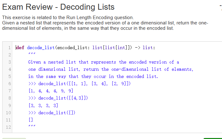 Solved Exam Review - ﻿Decoding ListsThis exercise is related | Chegg.com