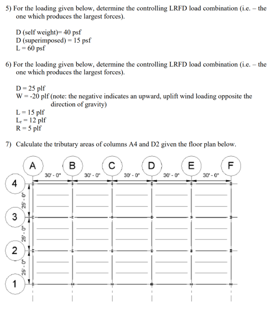 Solved 5) For the loading given below, determine the | Chegg.com