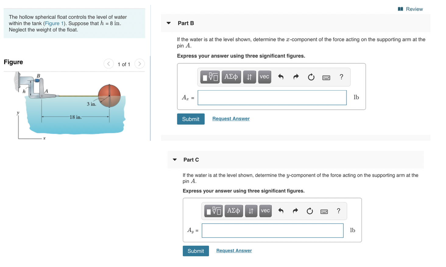 Solved Review The hollow spherical float controls the level | Chegg.com