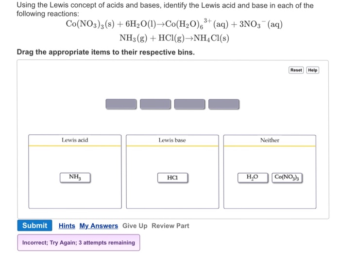Solved Using the Lewis concept of acids and bases, identify | Chegg.com